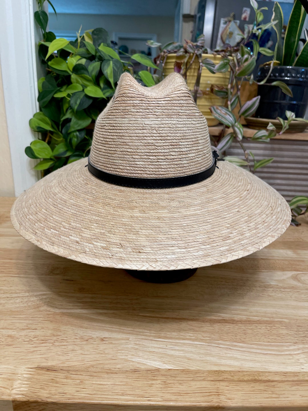 Extra Large Head Size Palm Straw Large Brim Lifeguard Sun Hat - Etsy ...