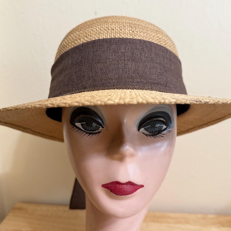 Flat Brim Straw Hat - Etsy