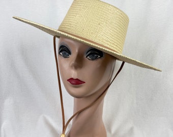 Flat Straw Hat - Etsy