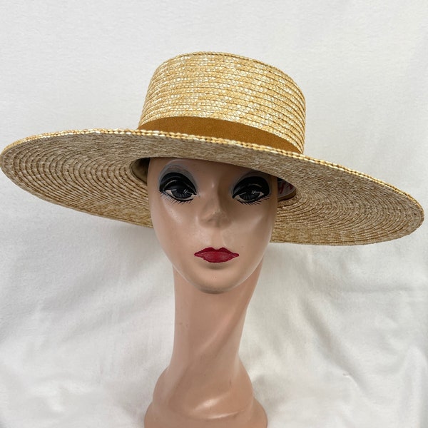 Straw Boater Hat - Etsy
