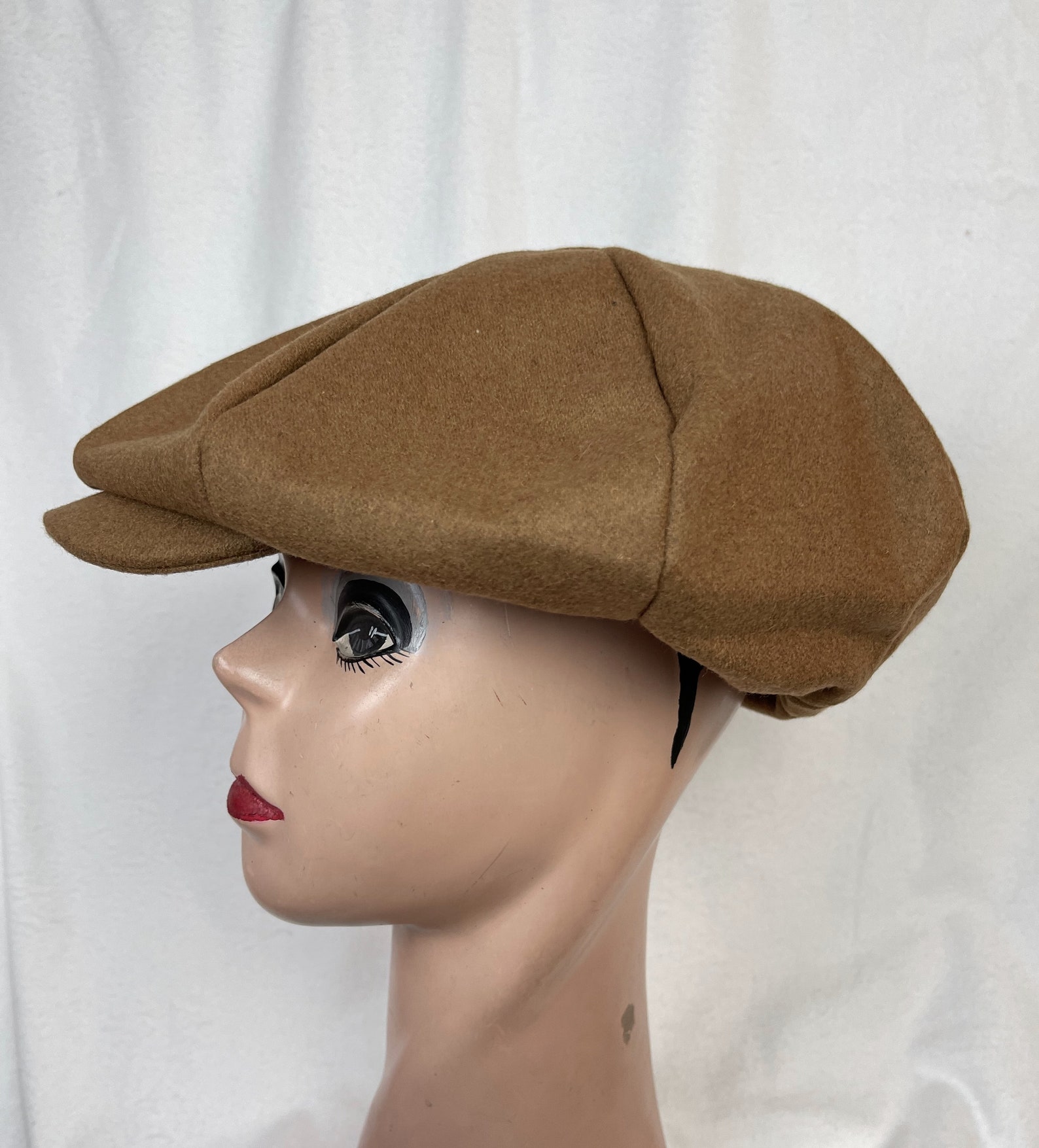 Camel Wool News Boy Cap / Retro Peaky Blinders Cap / Oversized - Etsy