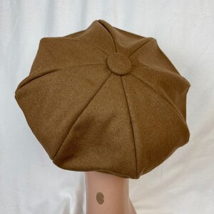 Camel Wool News Boy Cap / Retro Peaky Blinders Cap / Oversized 8-panel ...
