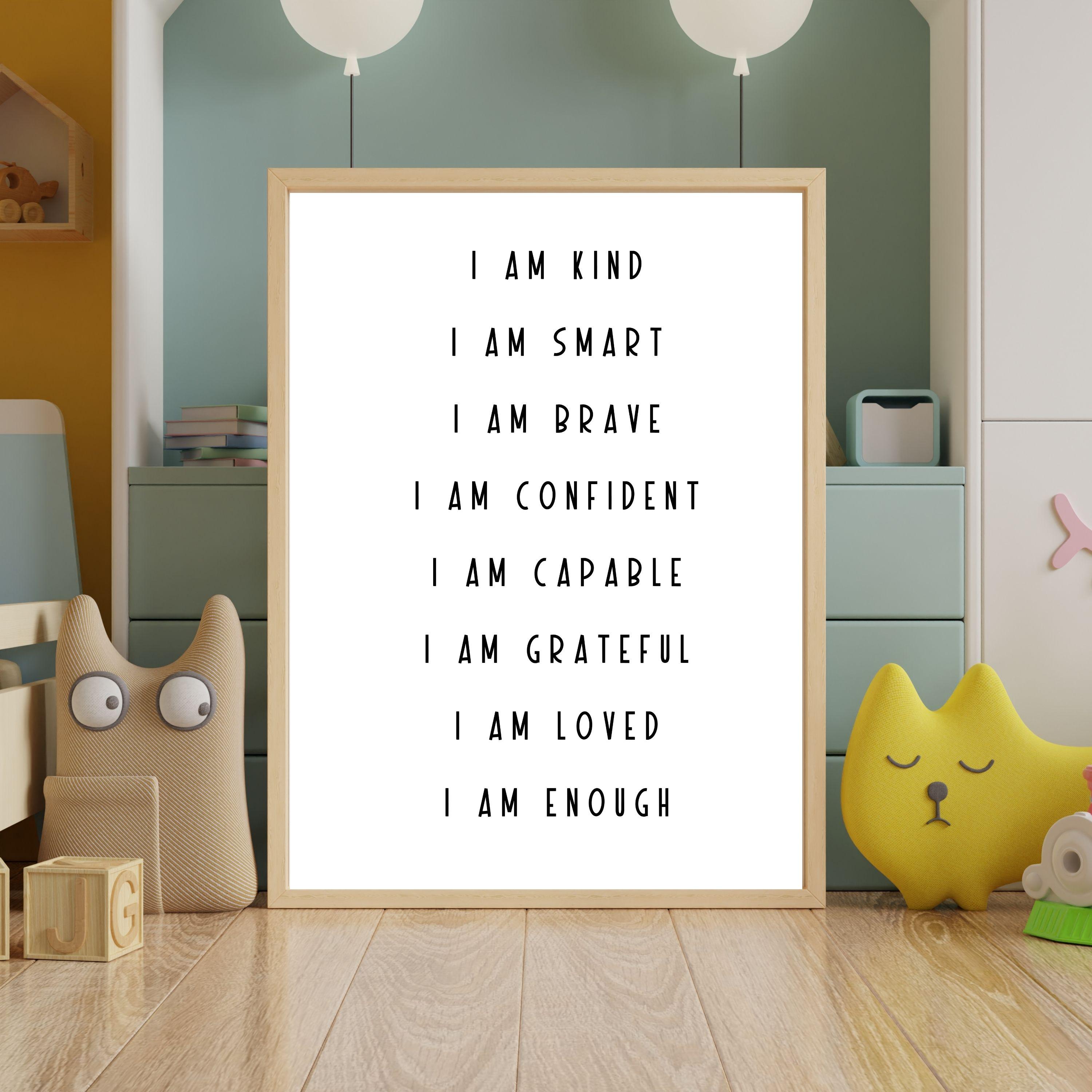 Whimsical Black and White Affirmation Print for Little Ones - Instant ...