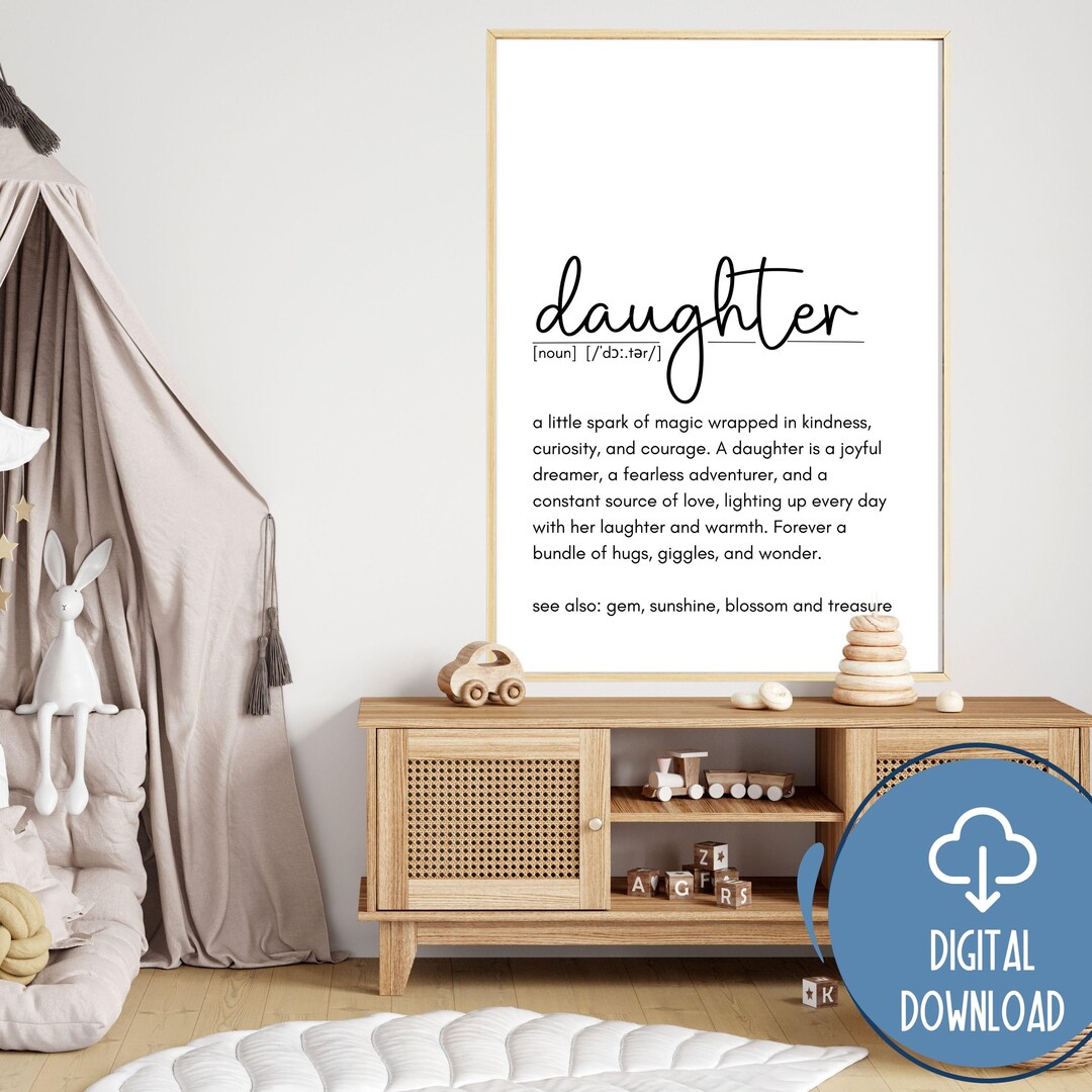 Daughter Definition Print: Kids Room Decor (digital Download) - Etsy