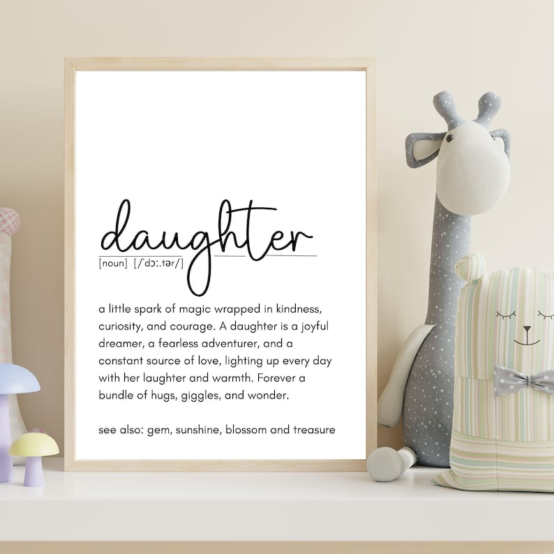 Daughter Definition Print: Kids Room Decor (digital Download) - Etsy