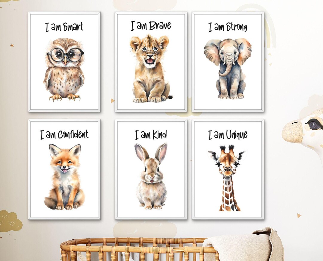 Cheerful Safari Affirmations for Kids Set of 3 Prints for a Wild ...