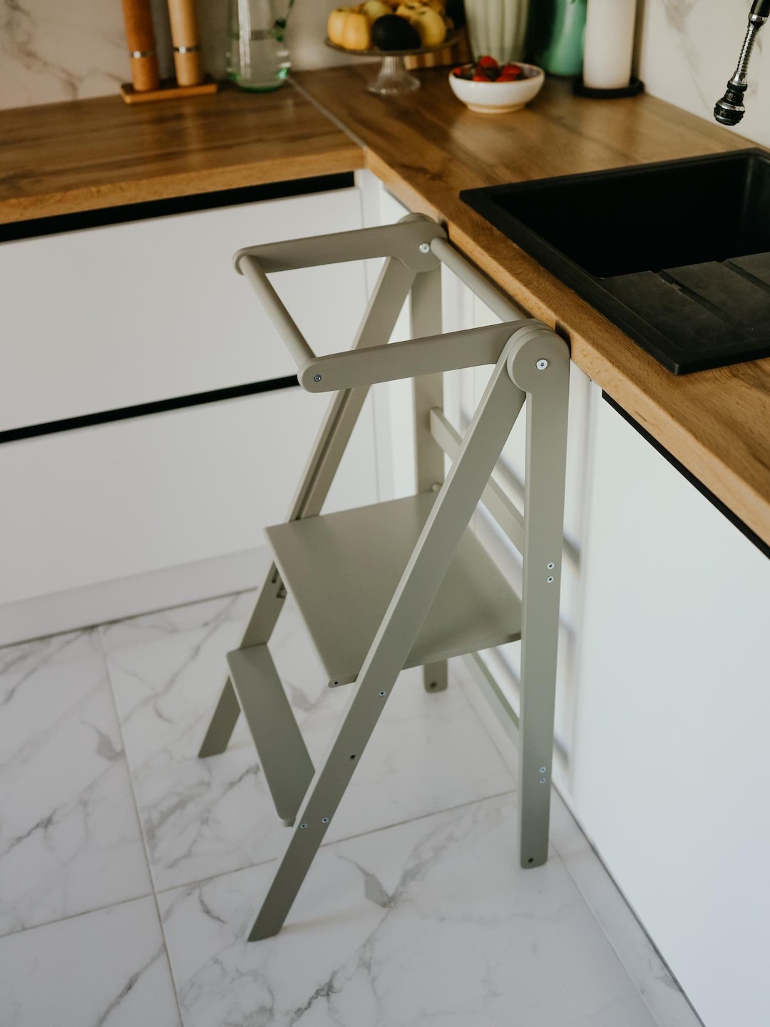 Folding Tower Architoyz Gray, Foldable Helper Kitchen Tower for Kids ...