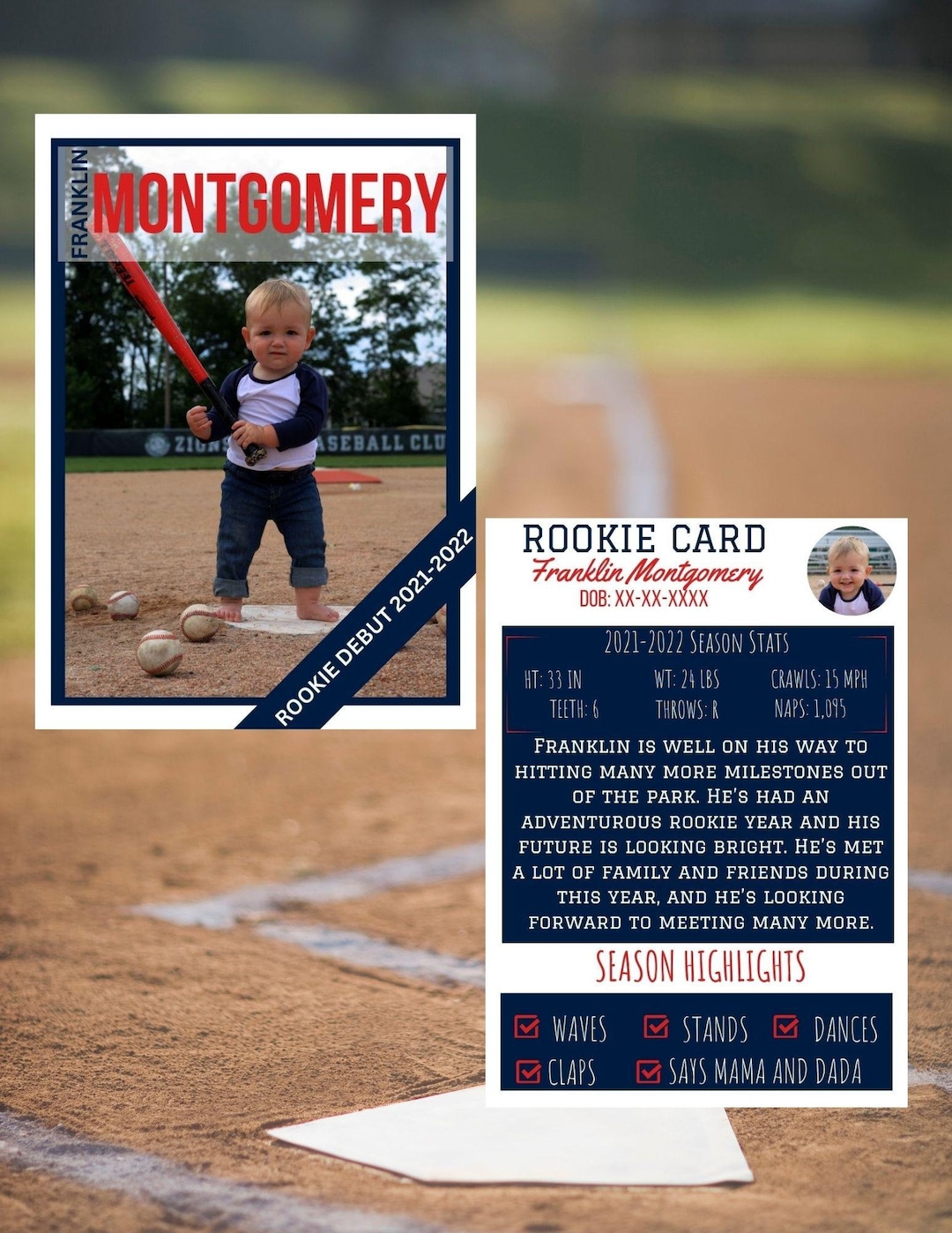 Rookie Year Baseball Card- TEMPLATE - Etsy