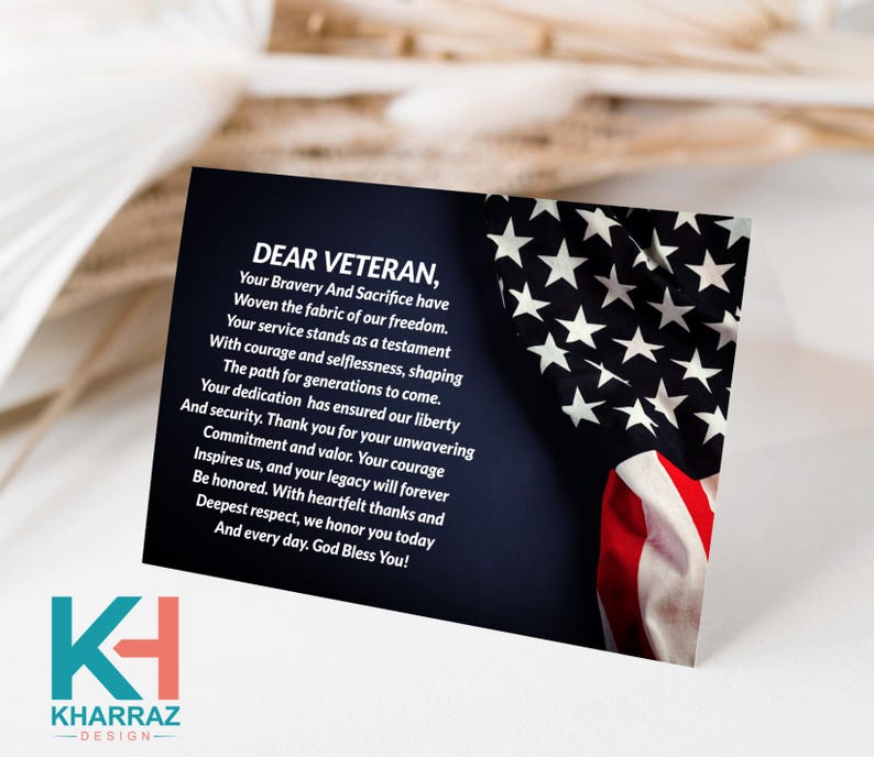 Thank You Veteran Card: Patriotic Printable (JPG Digital Download) - Etsy