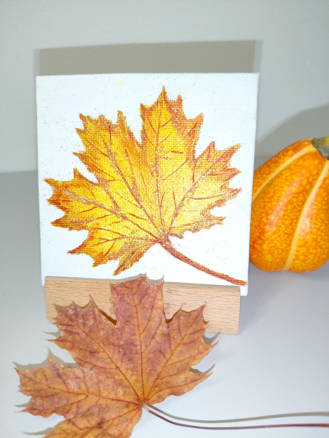 Hand-painted Fall Leaf Art - Etsy