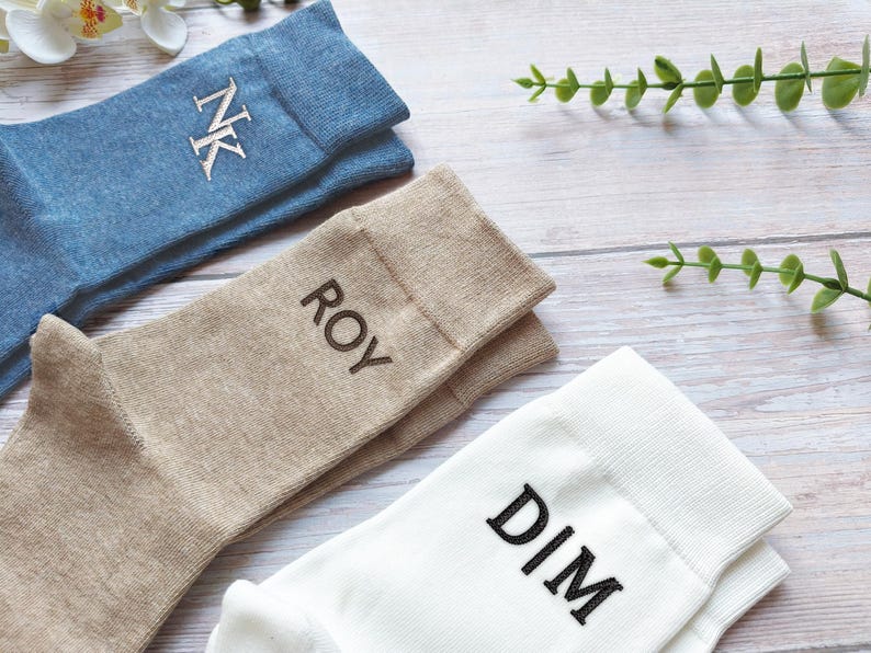 Personalized Embroidered Monogram Socks,wedding Party Socks,custom ...