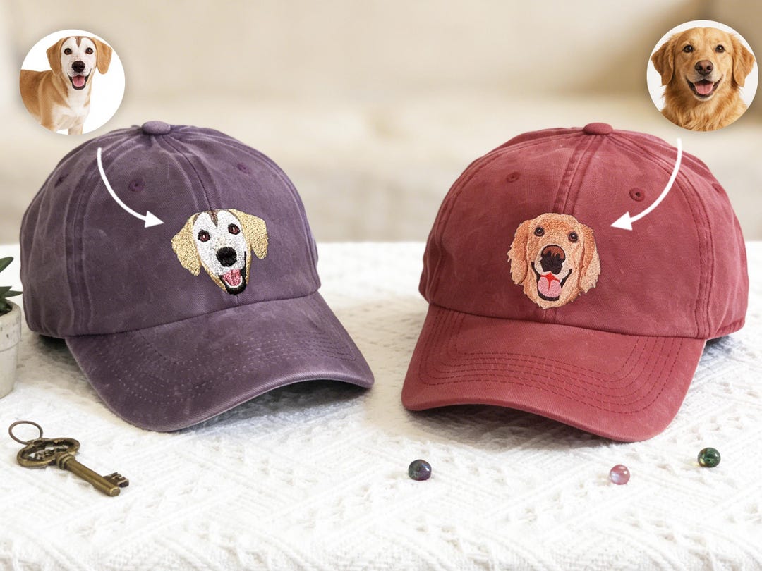Personalized Embroidery Pet Photo Hat,custom Dog Baseball Cap,dog Dad ...