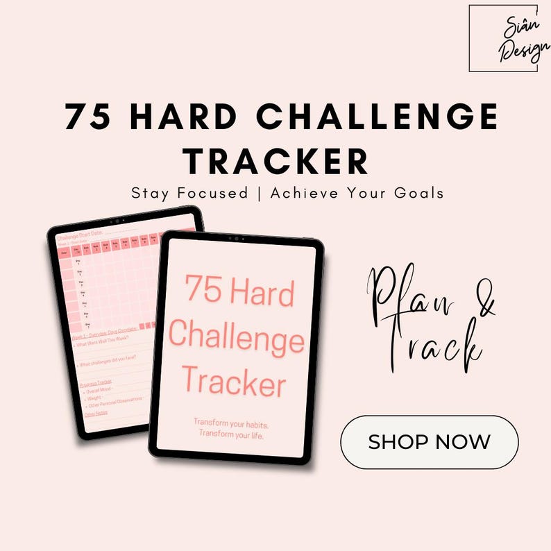 75 Hard Challenge Tracker & Planner: Stay Focused, Achieve Your Goals ...
