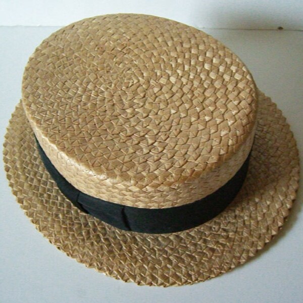 Straw Boater Hat - Etsy