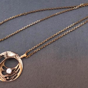 Vintage Sten and Laine Spiderweb Bronze and Rock Crystal Pendant and ...