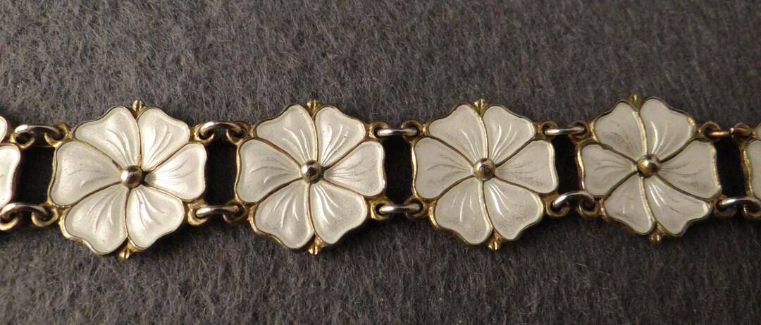 Aksel Holmsen Flower Sterling Silver 925s and Enamel Bracelet Norway - Etsy