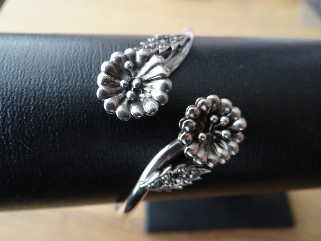 Vintage 1951 Victor Janson Sterling Silver 925 Flowers Bangle or ...