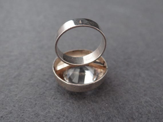 Vintage large silver 830S with rock crystal ring Finl… - Gem