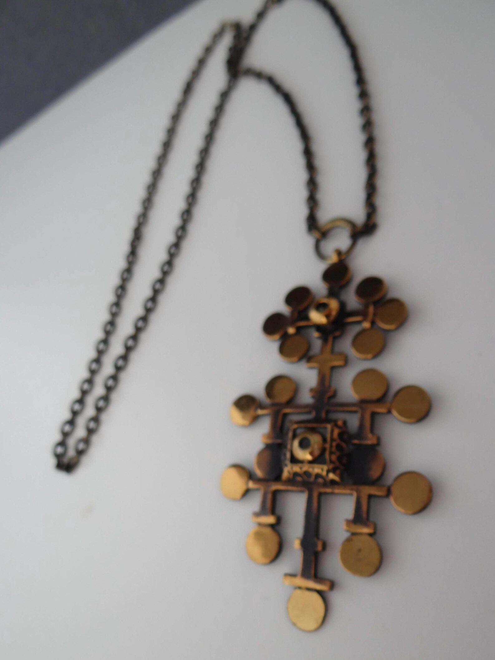 Vintage P. SARPANEVA Bronze Pendant and Chain FINLAND - Etsy