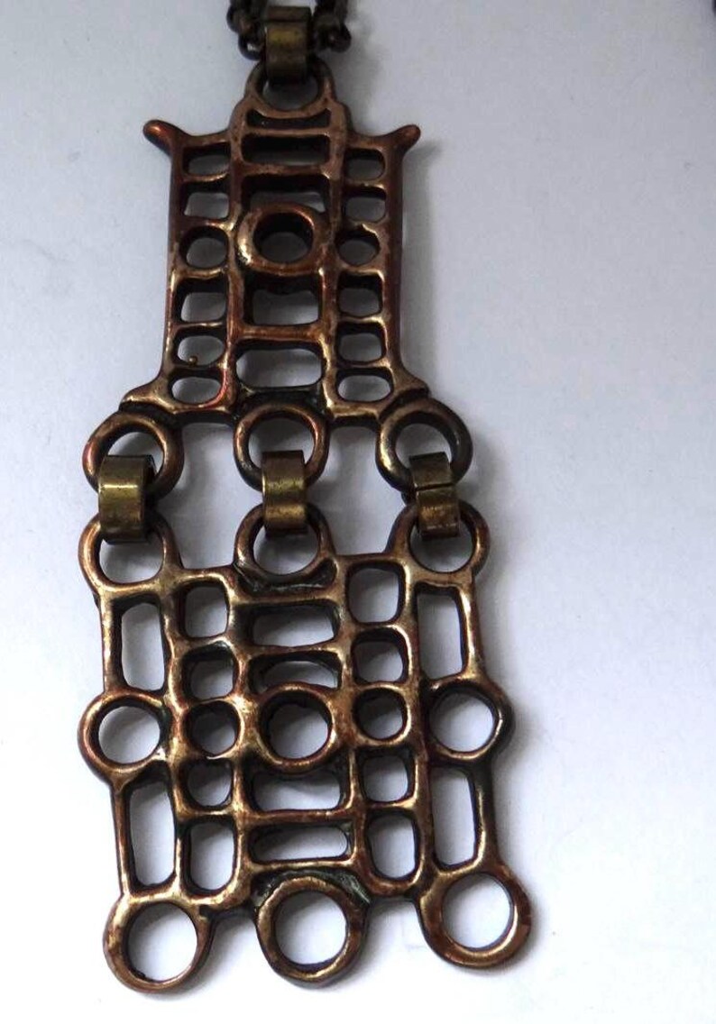 Vintage Unn TANGERUD for DAVID ANDERSEN Bronze Pendant and Chain Norway ...