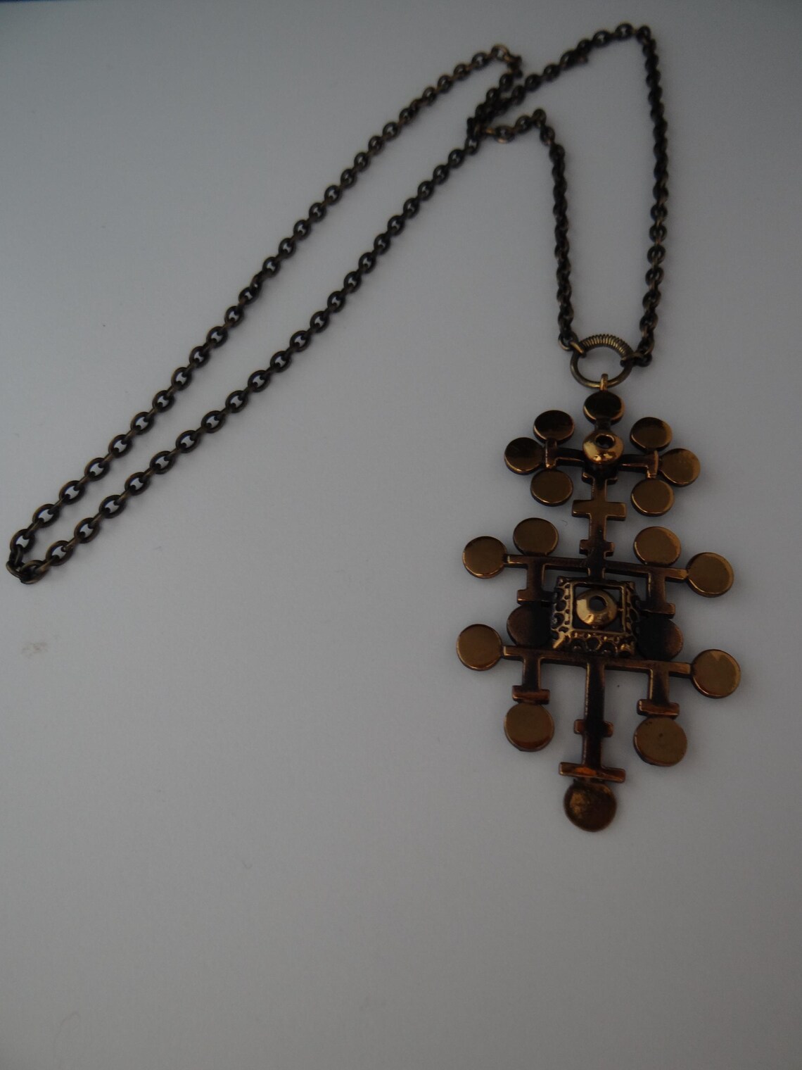 Vintage P. SARPANEVA Bronze Pendant and Chain FINLAND - Etsy