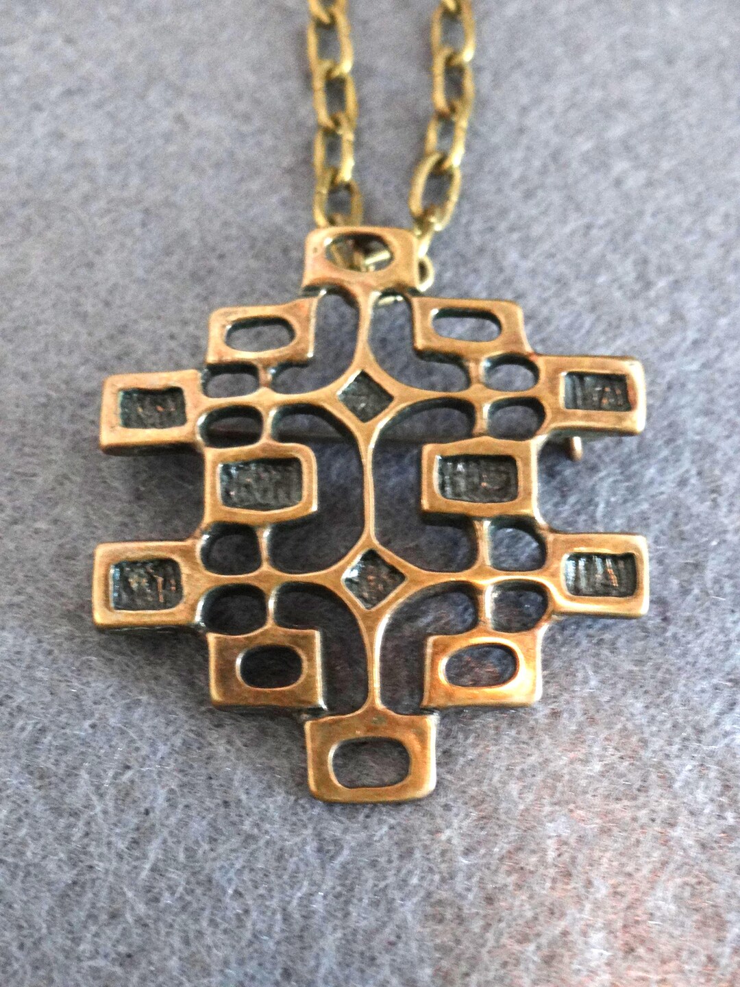 Vintage UNN TANGERUD for Uni David Andersen Bronze Brooch / Pendant ...