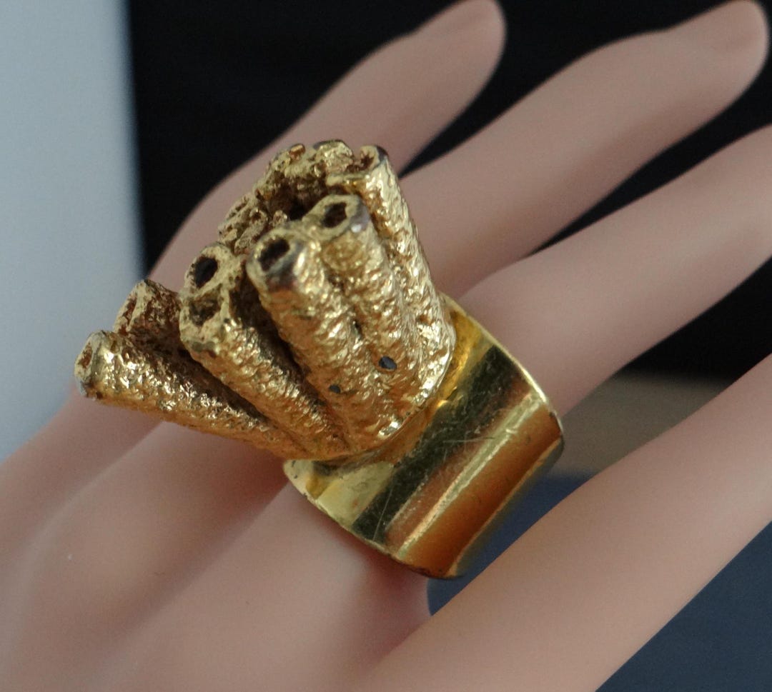 Zware JACOB HULL Vergulde RING Denemarken - Etsy
