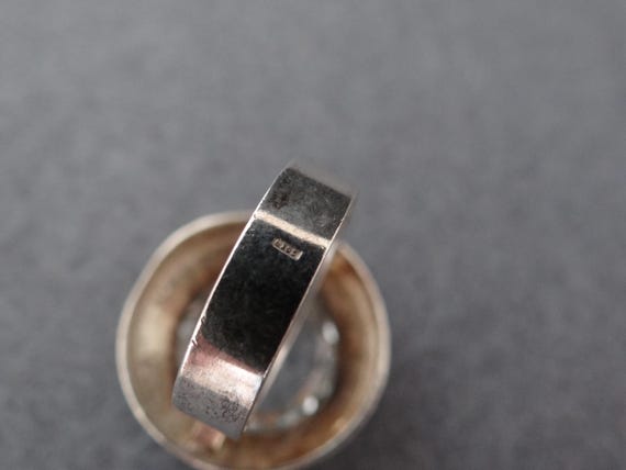 Vintage large silver 830S with rock crystal ring Finl… - Gem