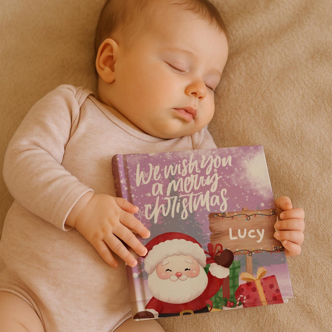 Personalized Christmas Baby Book – Custom Name Story, Santa or Snowman ...