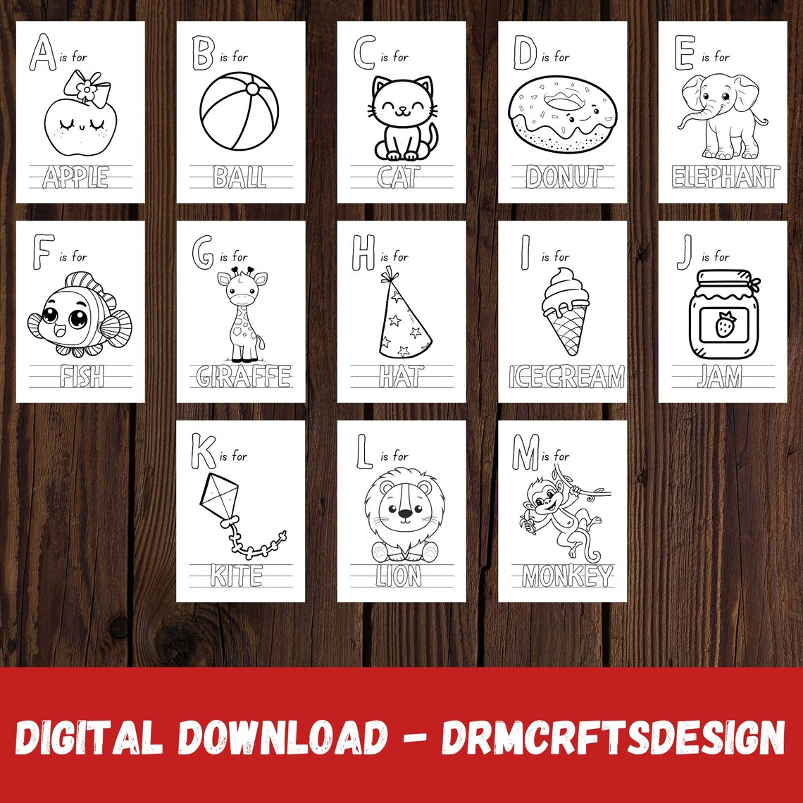 Alphabet Colouring Sheets 26 Pages, Personalised Alphabet Colouring ...
