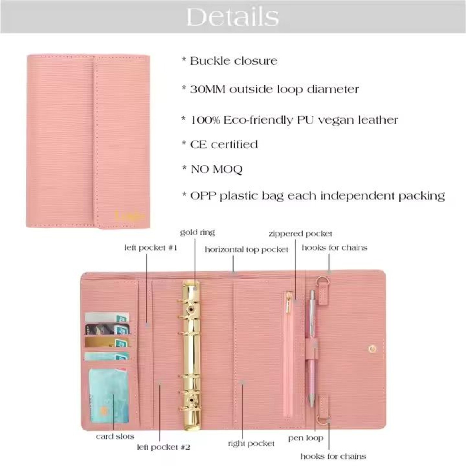 A6 Luxury Leather Cash Binder Wallet - Etsy