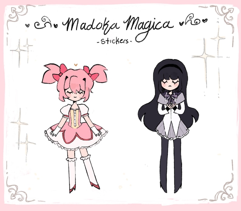 Madoka and Homura Sticker Set - Etsy