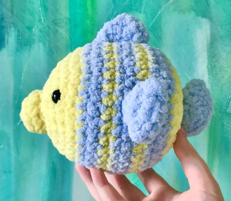 Crocheted Fish | Stuffed Clownfish, Flounder, and Goldfish | Handmade ...