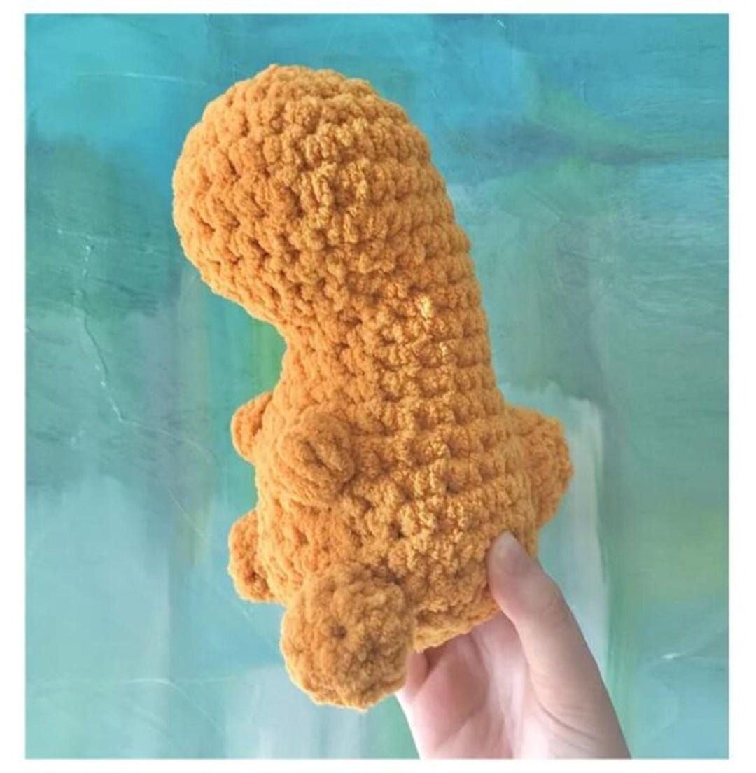 Crocheted Dino Nugget | Stuffed Food Amigurumi | Handmade Crochet Dino ...