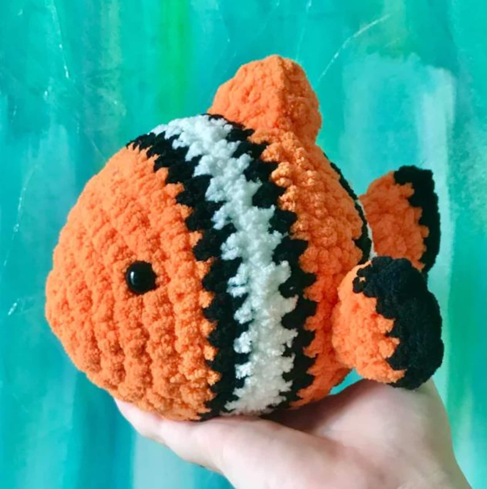 Crocheted Fish | Stuffed Clownfish, Flounder, and Goldfish | Handmade ...