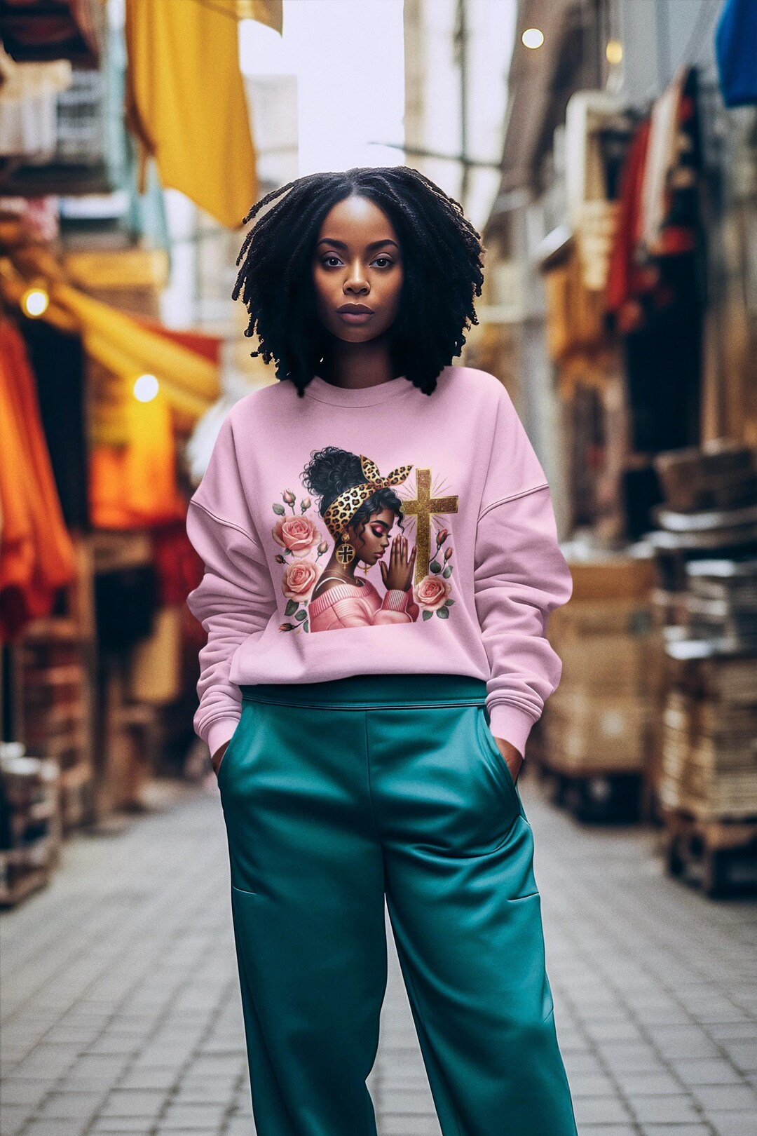 Praying Queen Graphic Side View Sweatshirt, Christian Gift, Faith-based ...