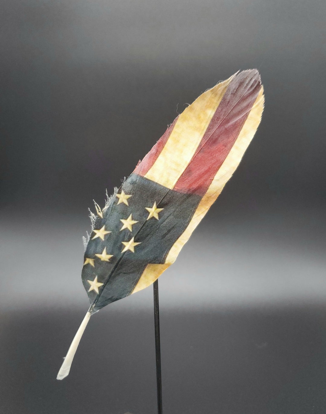 Vintage American Flag Hat Feather - Etsy