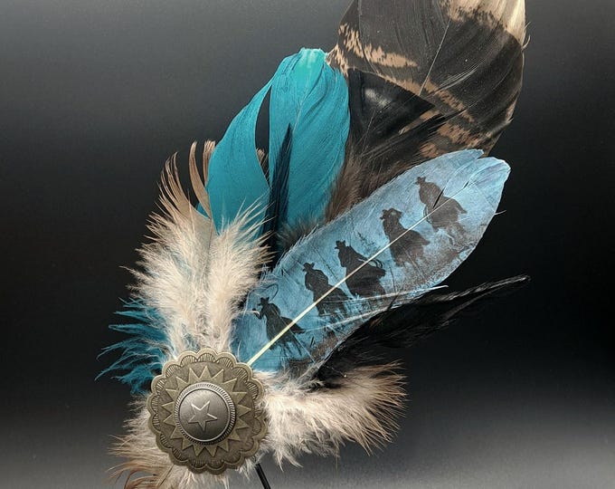 Blue Cowboys Hat Feather - Etsy