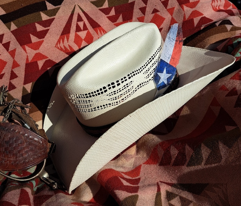 Rustic Texas State Flag Hat Feather - Etsy