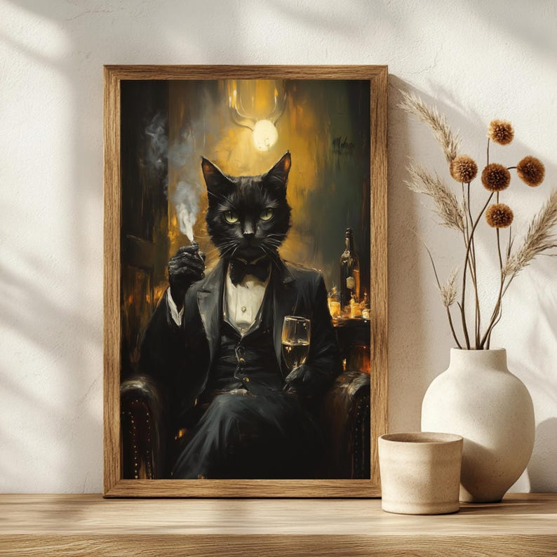 The Great Gatsby Black Cat Poster, Art Deco Home and Wall Decor ...