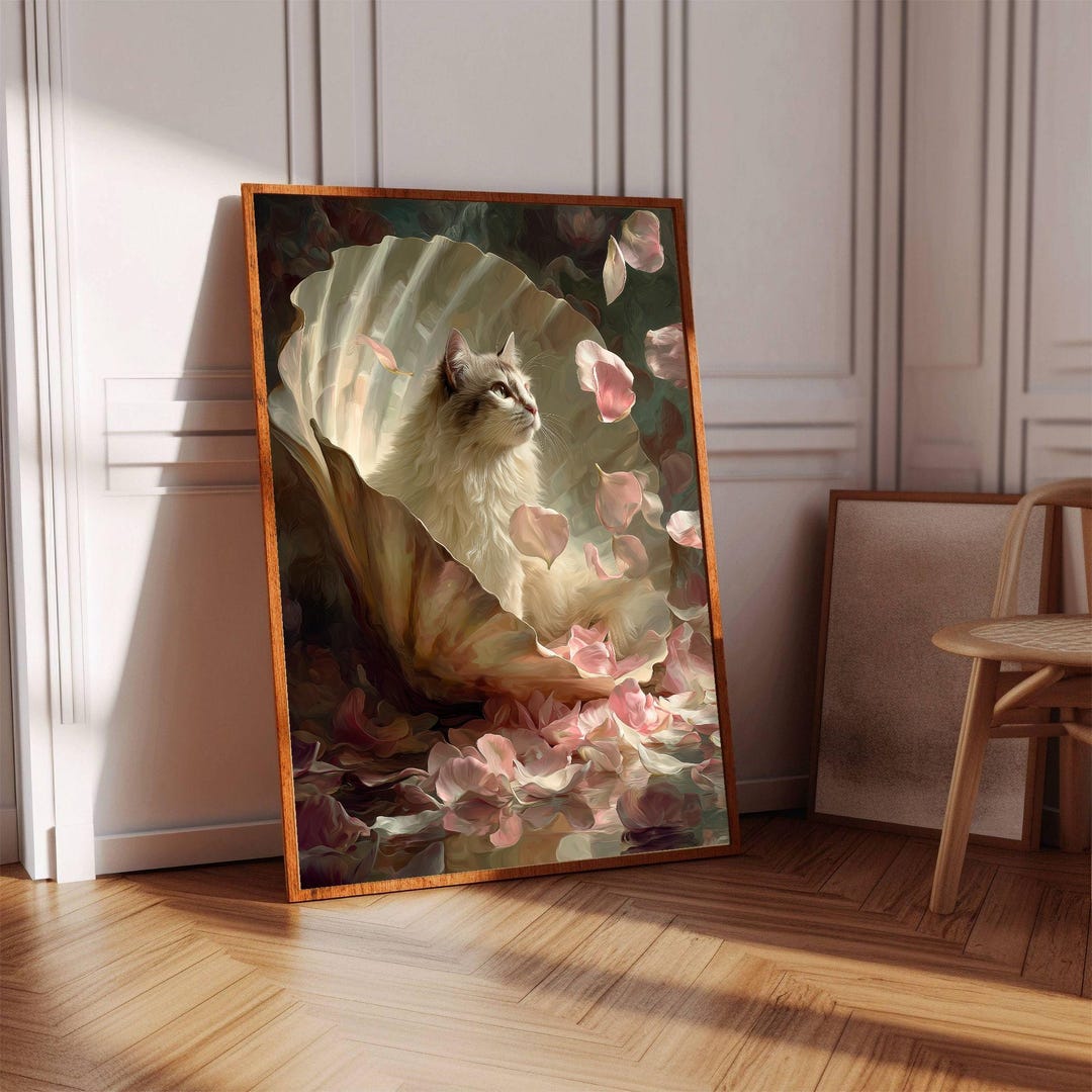 Botticelli Birth of Venus Cat Art Print | Classical Cat Digital ...