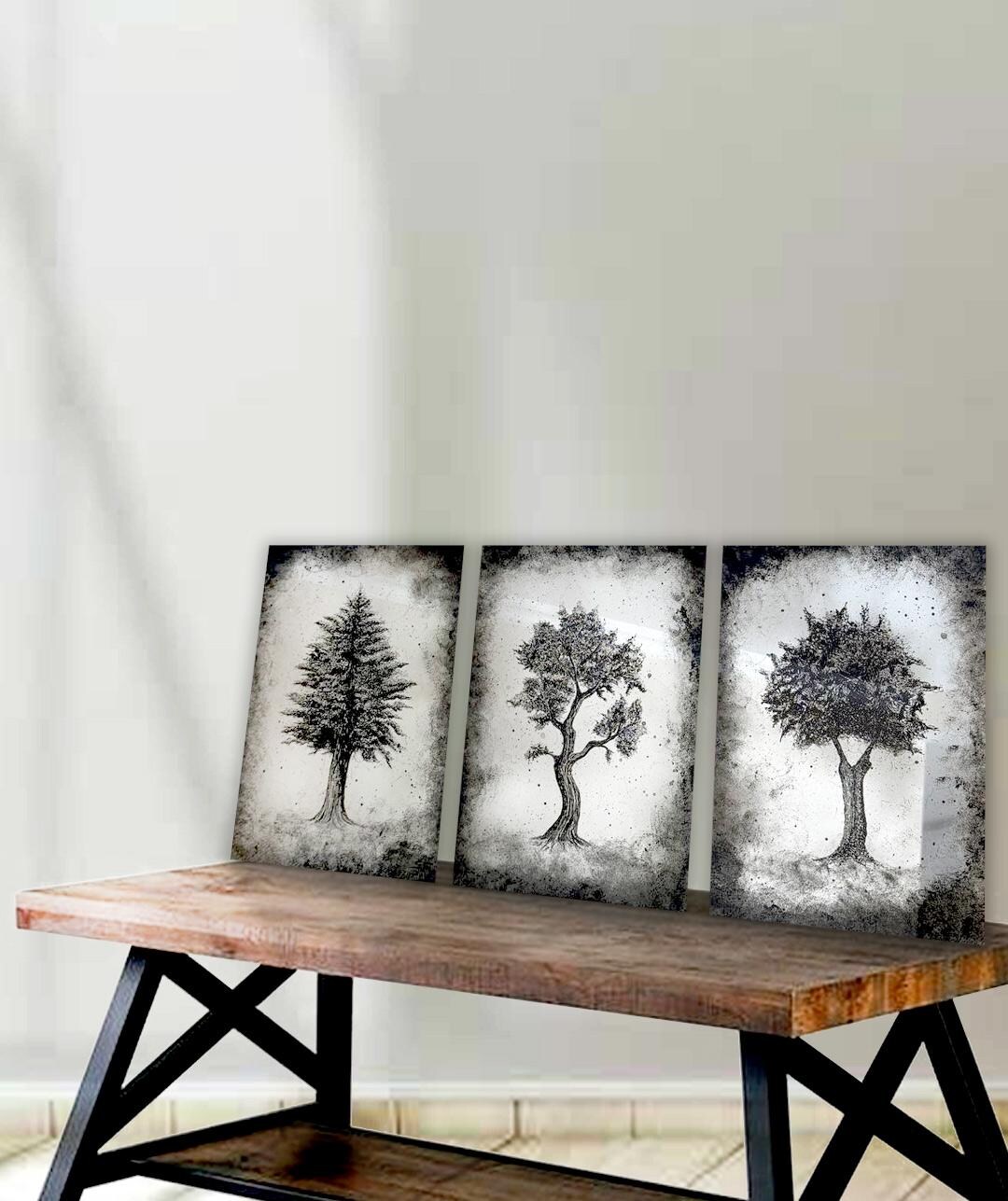 Set of 3 Tree Wall Mirrors - Etsy