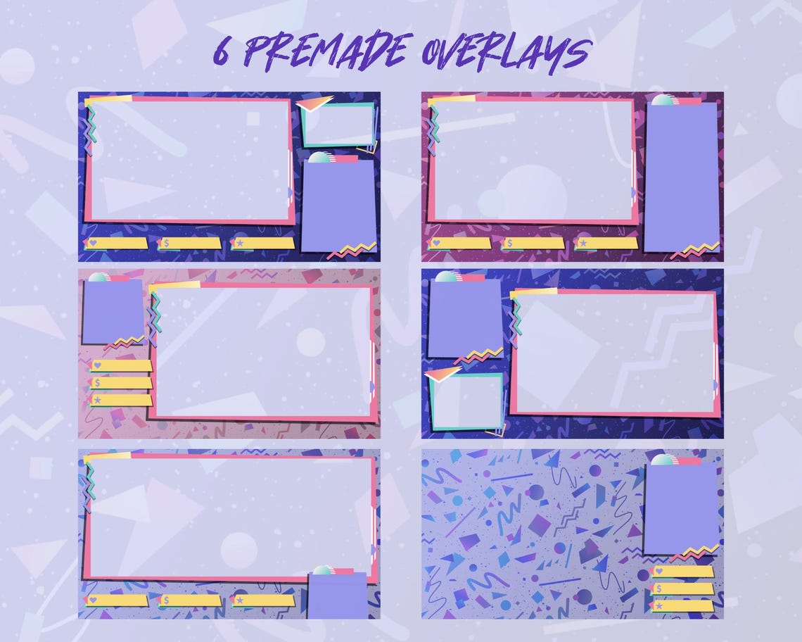 Animated 80s 90s Retro Stream Overlay Package - Twitch, Youtube ...