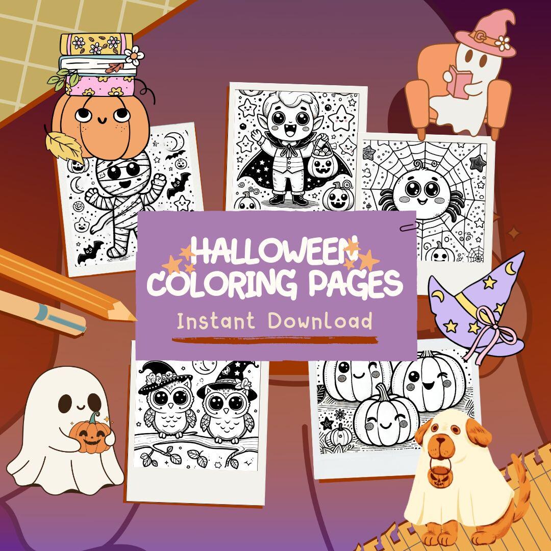 Halloween Fun Coloring Pages for Kids. It is Ideal for Halloween ...