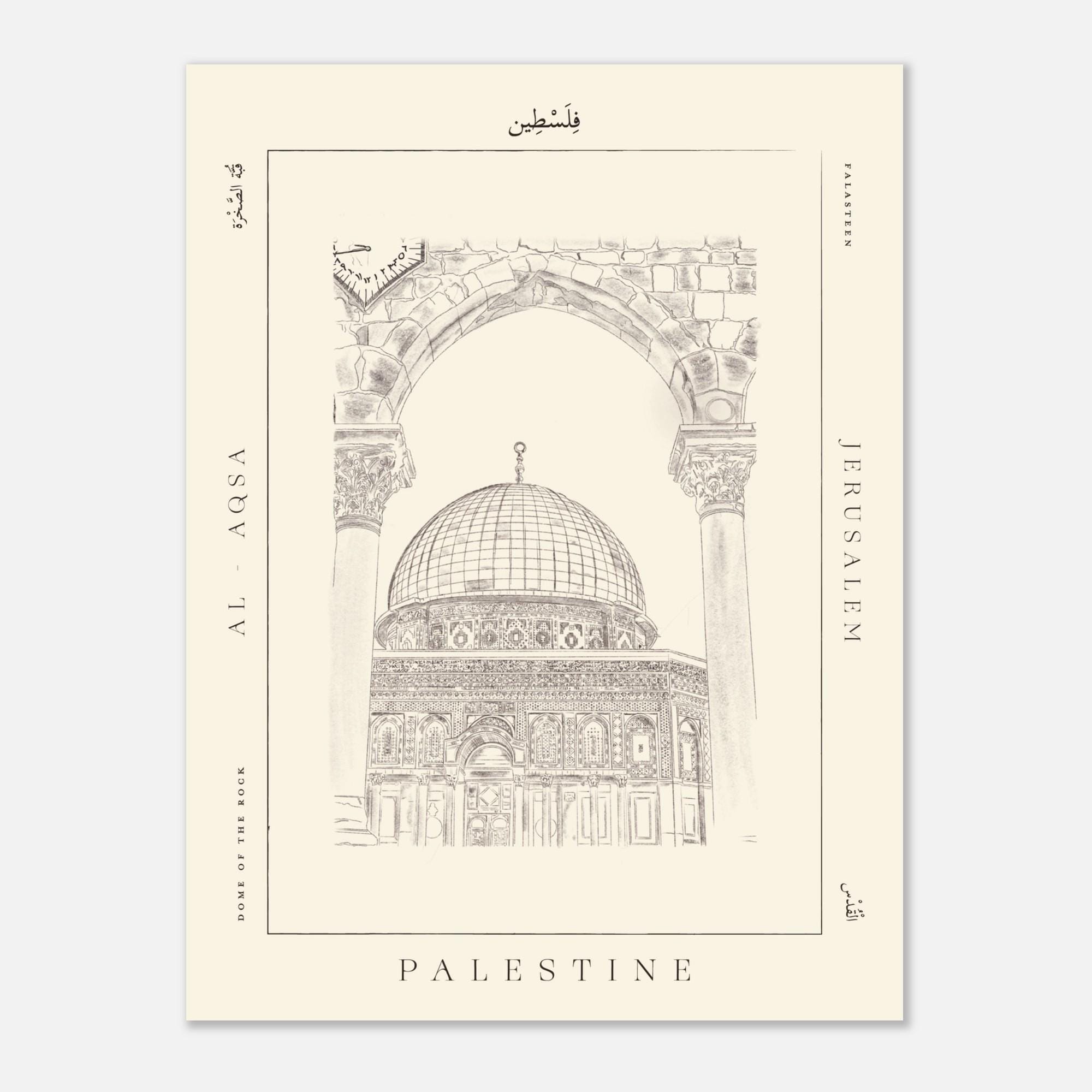 Palestine Print Art - Jerusalem - Middle Eastern Print | Illustrated ...
