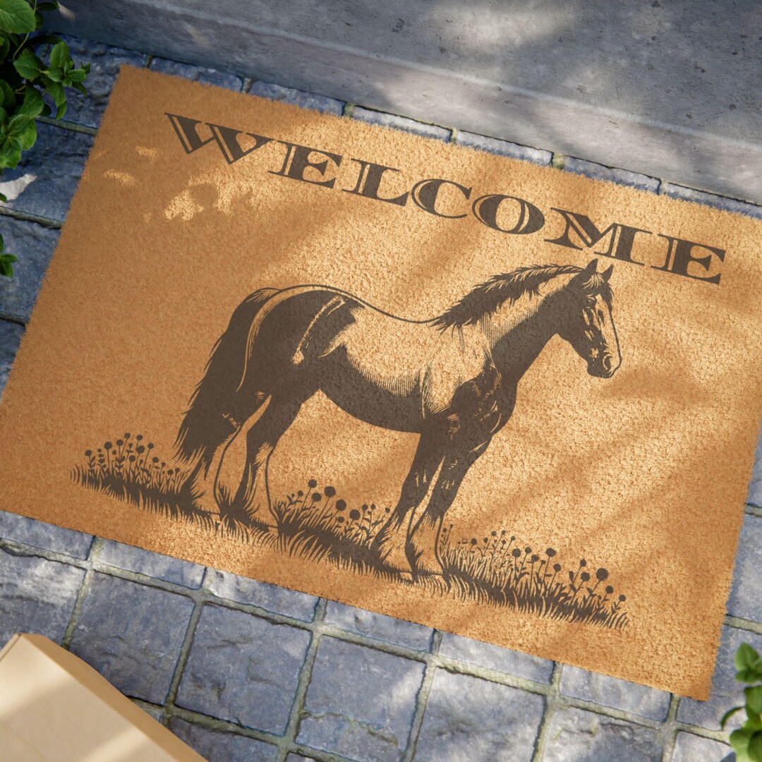 Horse Welcome Doormat 24 X 16 Doormat Eco-friendly Coconut Fiber ...