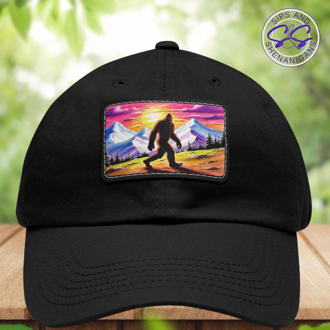 Ladies Bigfoot Hat Sasquatch at Sunset Chino Cotton Dad Hat Bigfoot ...