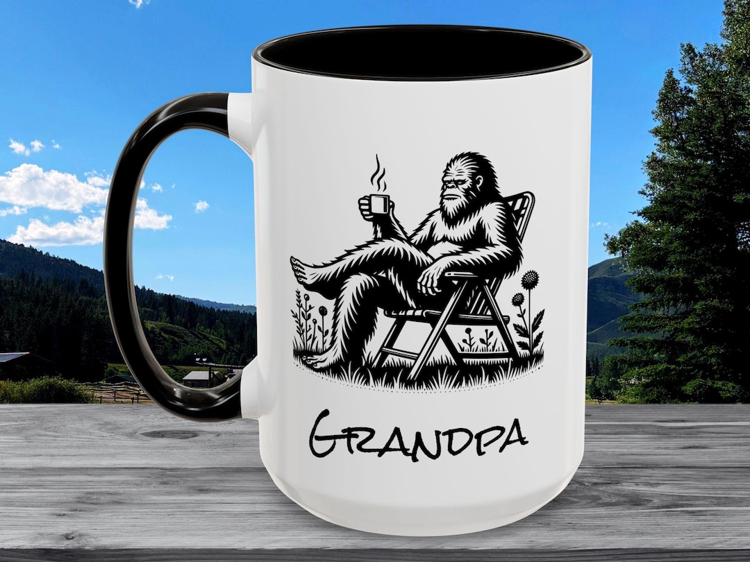Personalized Bigfoot Curmudgeon Coffee Mug Sasquatch Drinking Coffee ...