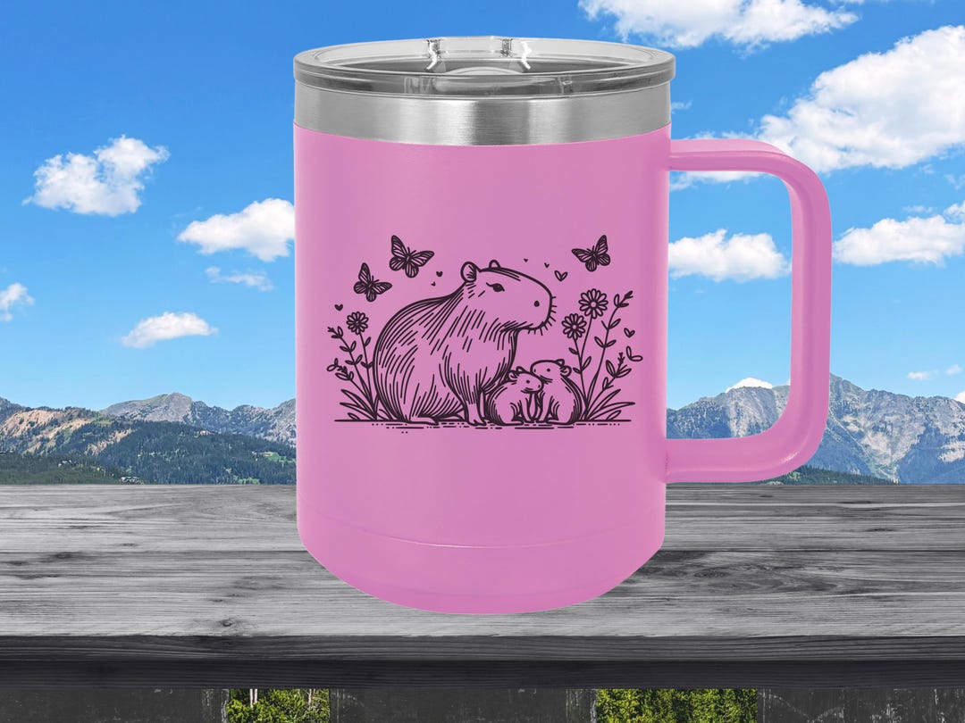 Capybaras Butterflies Big Ass Insulated Mug Stainless Steel Polar Camel ...