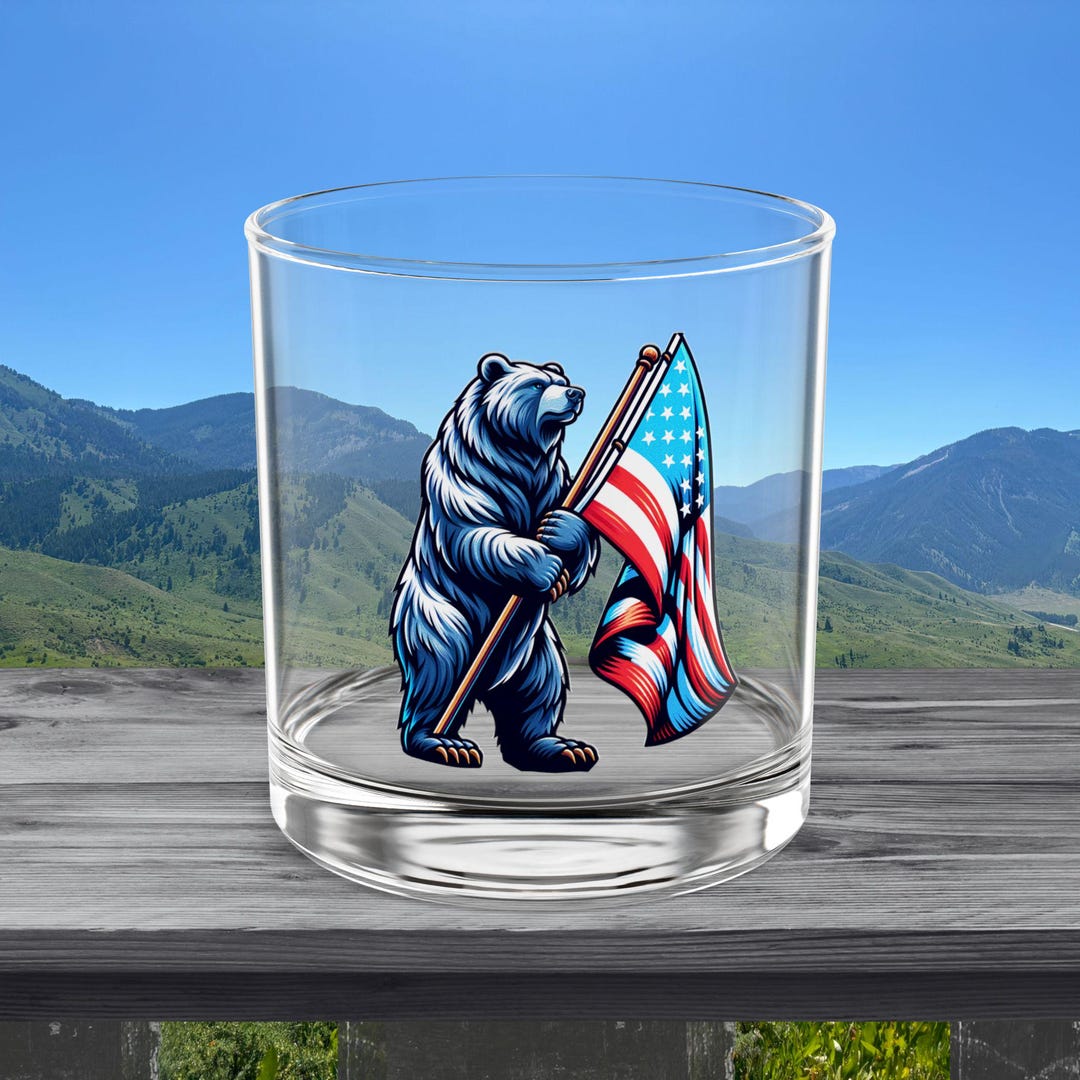 Glacier Bear 10 Oz Rocks Glass Made in USA Whiskey Cocktail Glass Juice ...